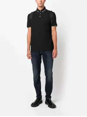 Emporio Armani Logo Plaque Washed Denim Jeans