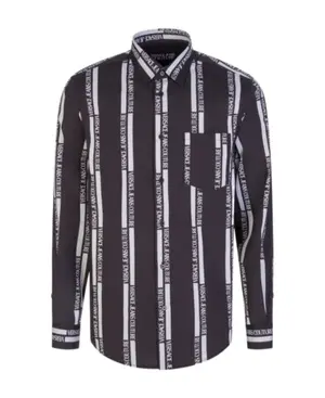 Versace Logo Long-sleeved Shirt - Black