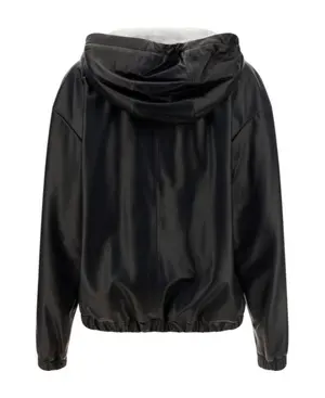 Saint Laurent Leather Hooded Jacket