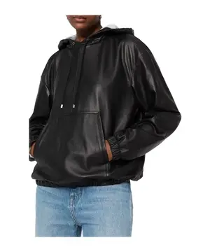Saint Laurent Leather Hooded Jacket