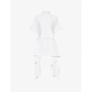 Alaïa Asymmetric-hem Cotton-jersey T-shirt - Blanc