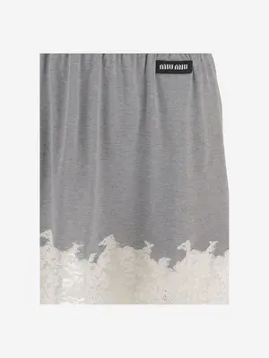 Miu Miu Lace Trim Mini Skirt