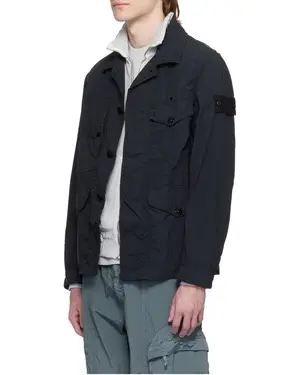 Stone Island Logo Patch Buttoned Jacket