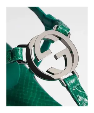 Gucci Python Thong Sandal With Interlocking G - Green