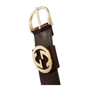 Gucci Wide Belt With Round Buckle - Dark Brown