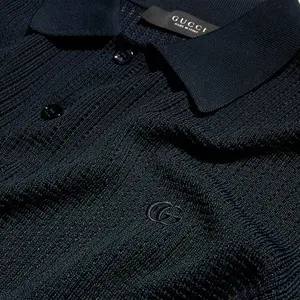 Gucci Technical Knit Fabric Polo Shirt With Embroidery