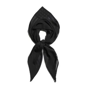 Gucci Lightweight Silk Jacquard Shawl - Black