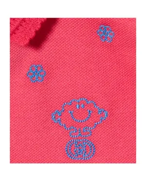 Gucci Stretch Cotton Piquet Dress With Embroidered Motifs