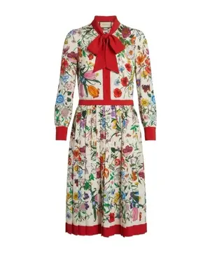 Gucci Printed Silk Crêpe De Chine Chemisier Dress - Multicolor