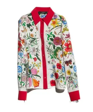Gucci Printed Silk Shirt With Flora Motif - Multicolor