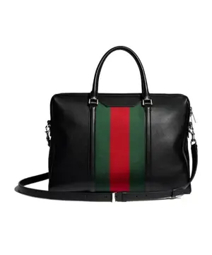 Gucci Mega Web Trademark Medium Briefcase - Black