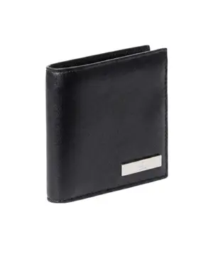Gucci Bi-fold Wallet With Metal Tag - Black