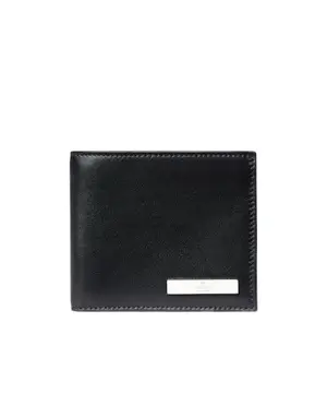 Gucci Bi-fold Wallet With Metal Tag - Black