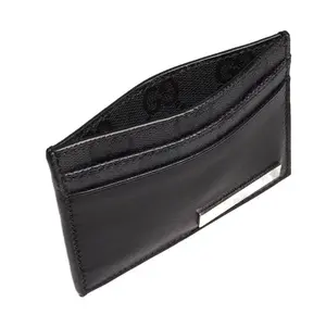 Gucci Card Case With Metal Tag - Black
