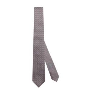 Gucci Interlocking G Silk Jacquard Tie Light Gray