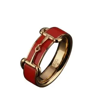 Gucci Horsebit Ring With Enamel