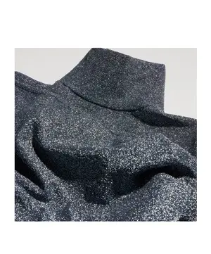 Gucci Draped High Neck Cropped Stretch Top - Black