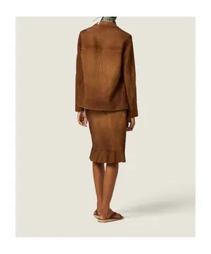 Miu Miu Waxed Suede Skirt