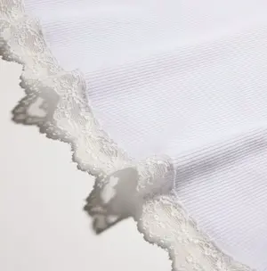Gucci Matte Viscose Rib Stitch T-shirt With Lace Details
