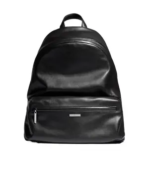 Gucci Leather Backpack With Engraved Tag - Black