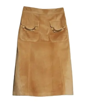 Gucci Chain Detail Leather Skirt