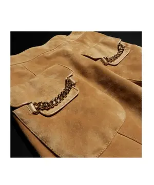 Gucci Chain Detail Leather Skirt