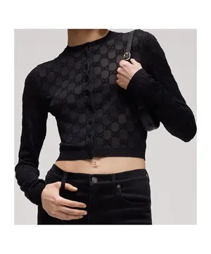 Gucci Monogram Sheer Cardigan