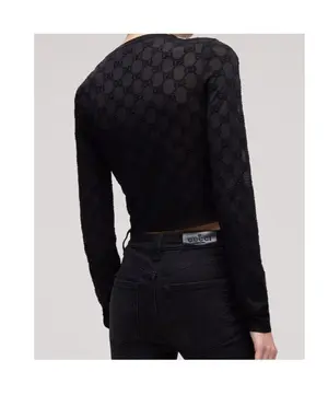 Gucci Monogram Sheer Cardigan