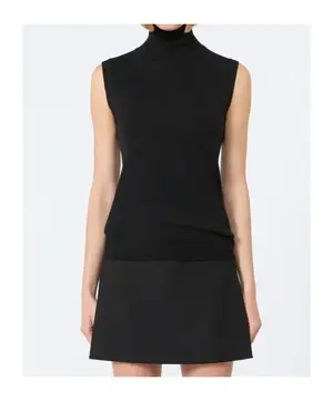 Sportmax Sleeveless Fine Knit Turtleneck Jumper - Black