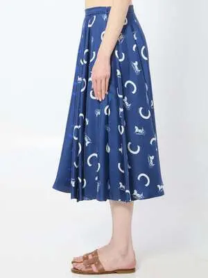 Celine Printed Midi Skirt