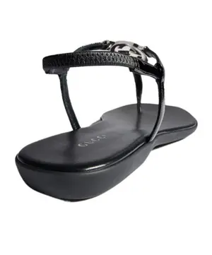 Gucci Interlocking G Thong Sandals - Black