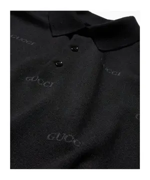 Gucci Monogram Embroidered Polo Shirt