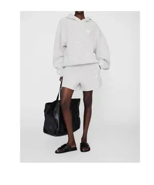 ANINE BING Alec Framed Monogram Hoodie