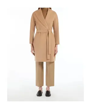 Max Mara Long Sleeved Belted Coat - Camel