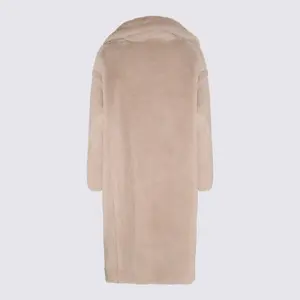 Max Mara Double-breasted Faux Fur Coat - Sand-colored
