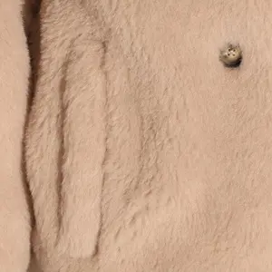 Max Mara Double-breasted Faux Fur Coat - Sand-colored