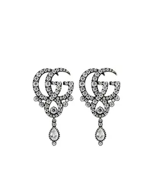 GUCCI Gucci GG Marmont Crystal Drop Earrings