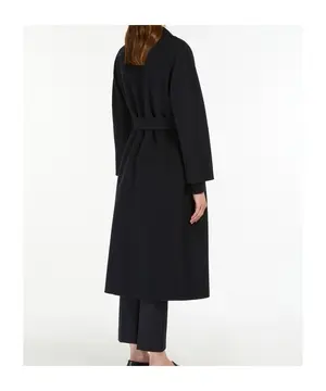 Max Mara Wool Broadcloth Midi Coat Midnightblue