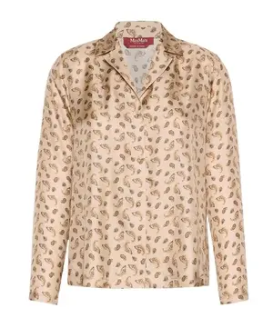 Max Mara Printed Long-sleeved Shirt - Beige