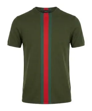 Gucci Knit Cotton T-shirt With Web Intarsia - Green