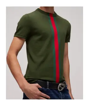 Gucci Knit Cotton T-shirt With Web Intarsia