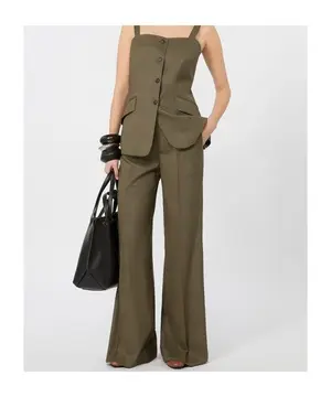 Max Mara Netto Check-pattern Wide-leg Trousers