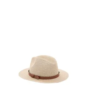 Emporio Armani Straw Fedora Hat - Beige