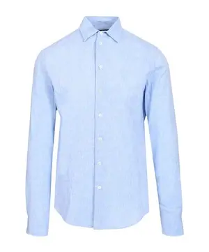 Emporio Armani Classic Linen Shirt - Blue