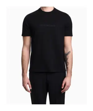 Emporio Armani Logo Embossed Crewneck T-shirt