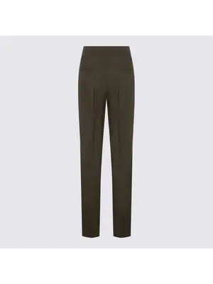 Max Mara Pleated Trousers - Green