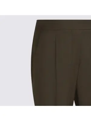 Max Mara Pleated Trousers - Green