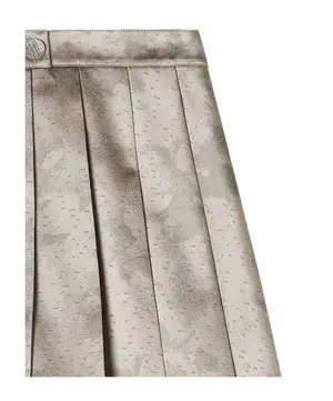 Emporio Armani Pleated Mini Skirt With Jacquard Camo Flower Motif