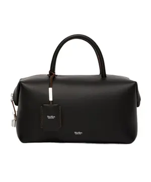 Max Mara Medium Natural Leather Bowler Bag - Black
