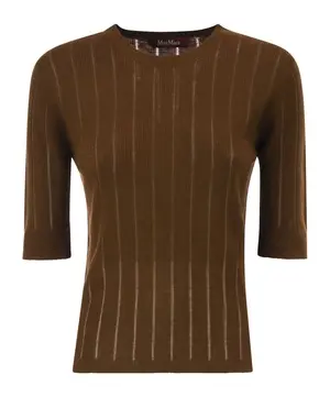 Max Mara Ribbed Knit Top - Brown